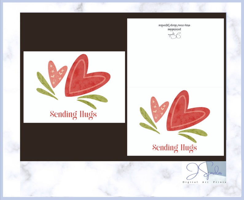 Sending Hugs Card Sending Hugs Download Printable Cards - Etsy