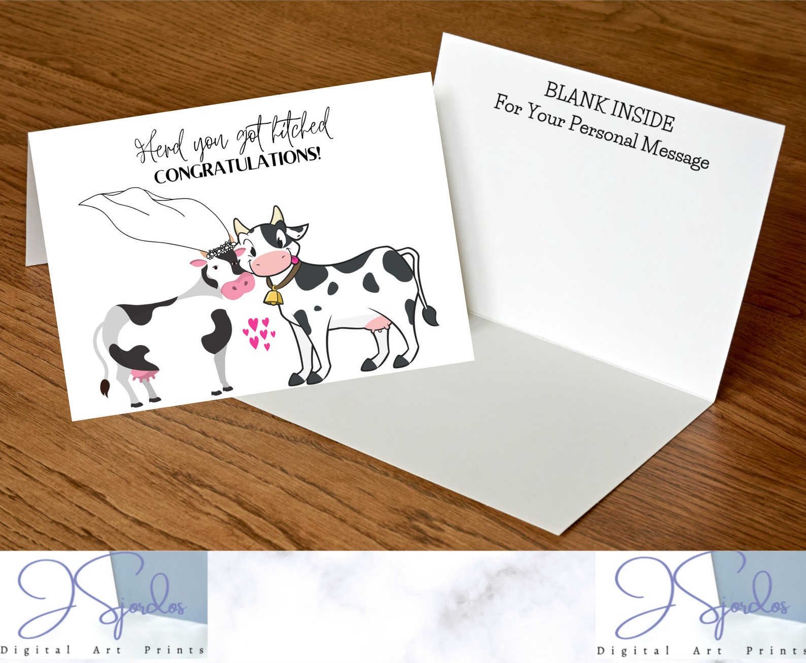 Cow Wedding Card, Printable Cow Cards, Cow Card for Wedding, Cartoon ...