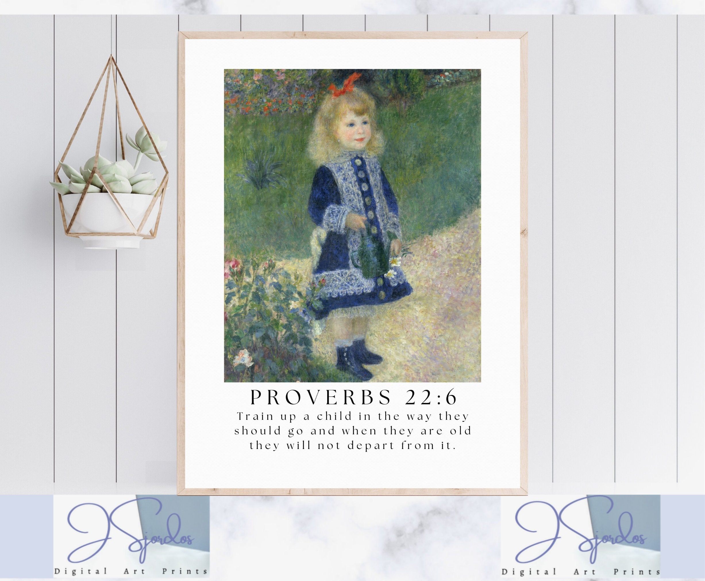 Bible Scripture Art, Proverbs 22:6, Christian Wall Poster, Religious ...