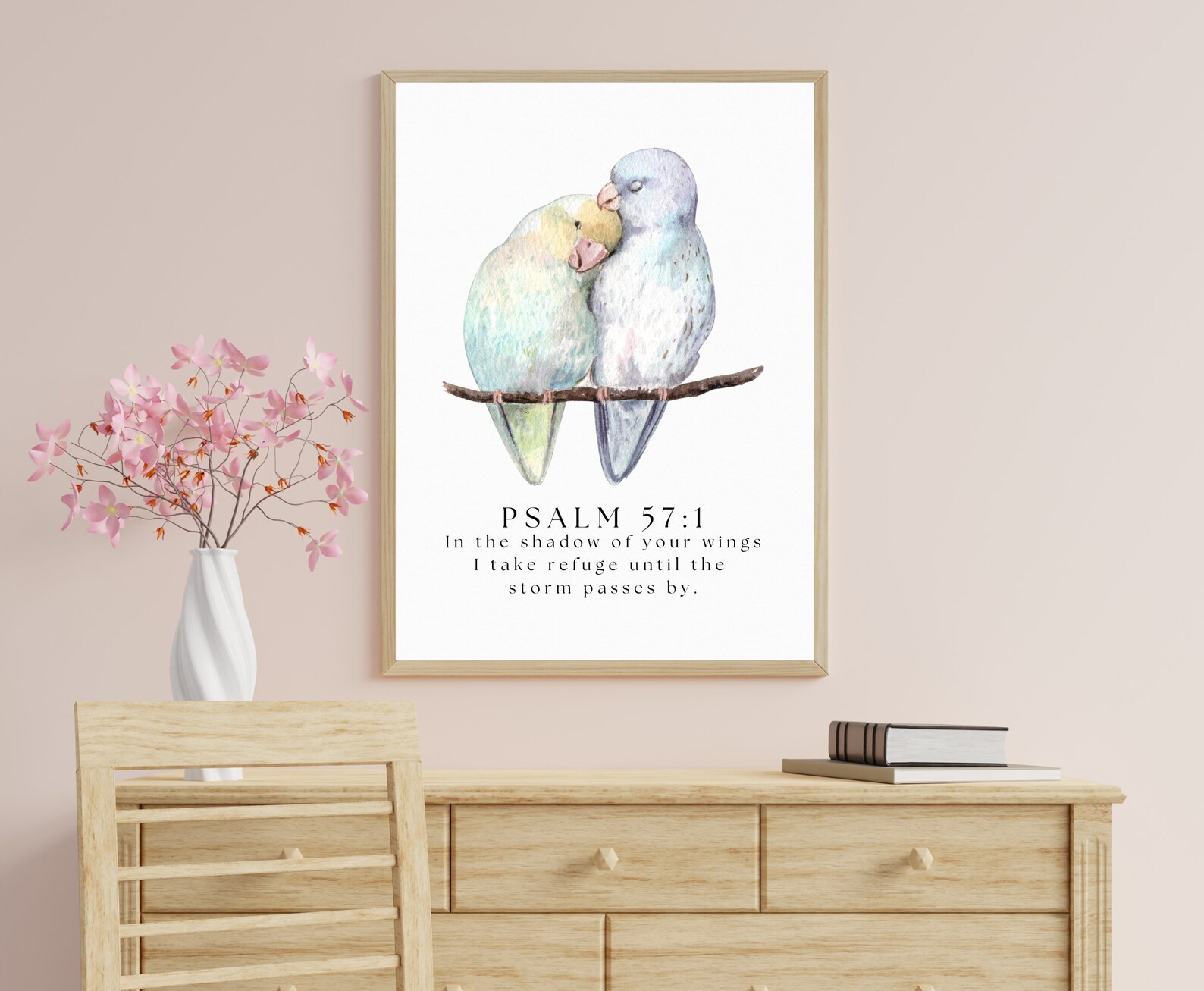 Psalm 57:1 Bible Scripture Art, Christian Wall Poster, Religious Wall ...