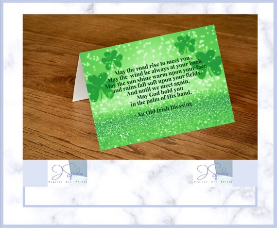 An Old Irish Blessing Printable Cards St. Patrick's Day | Etsy