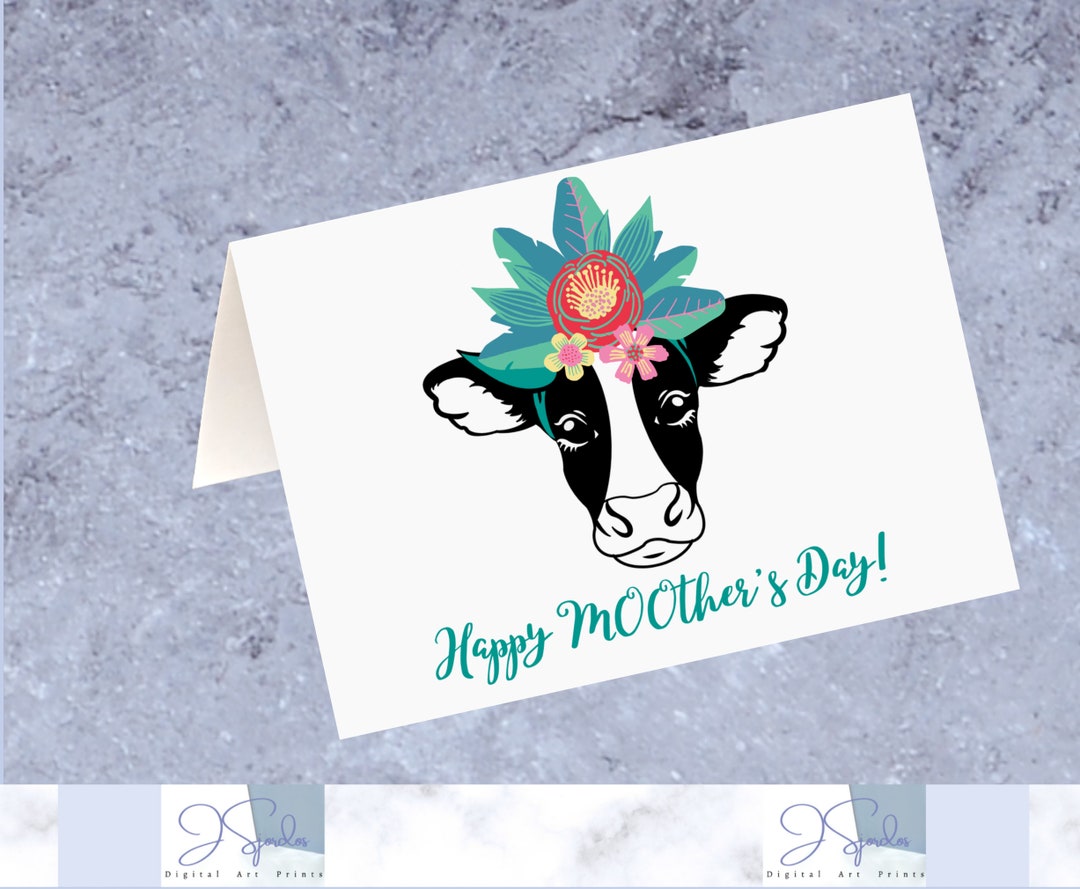 Cow Mother's Day Card, Printable Cow Card for Mom, Mothers Day Card ...