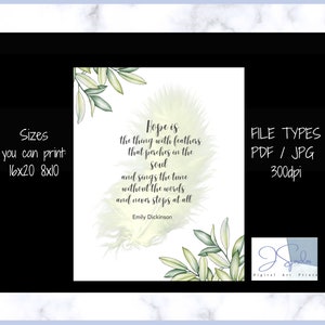Hope is the Thing With Feathers, Inspirational Poem, Pdf, Emily ...