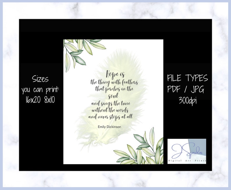 Hope is the Thing With Feathers, Inspirational Poem, Pdf, Emily ...