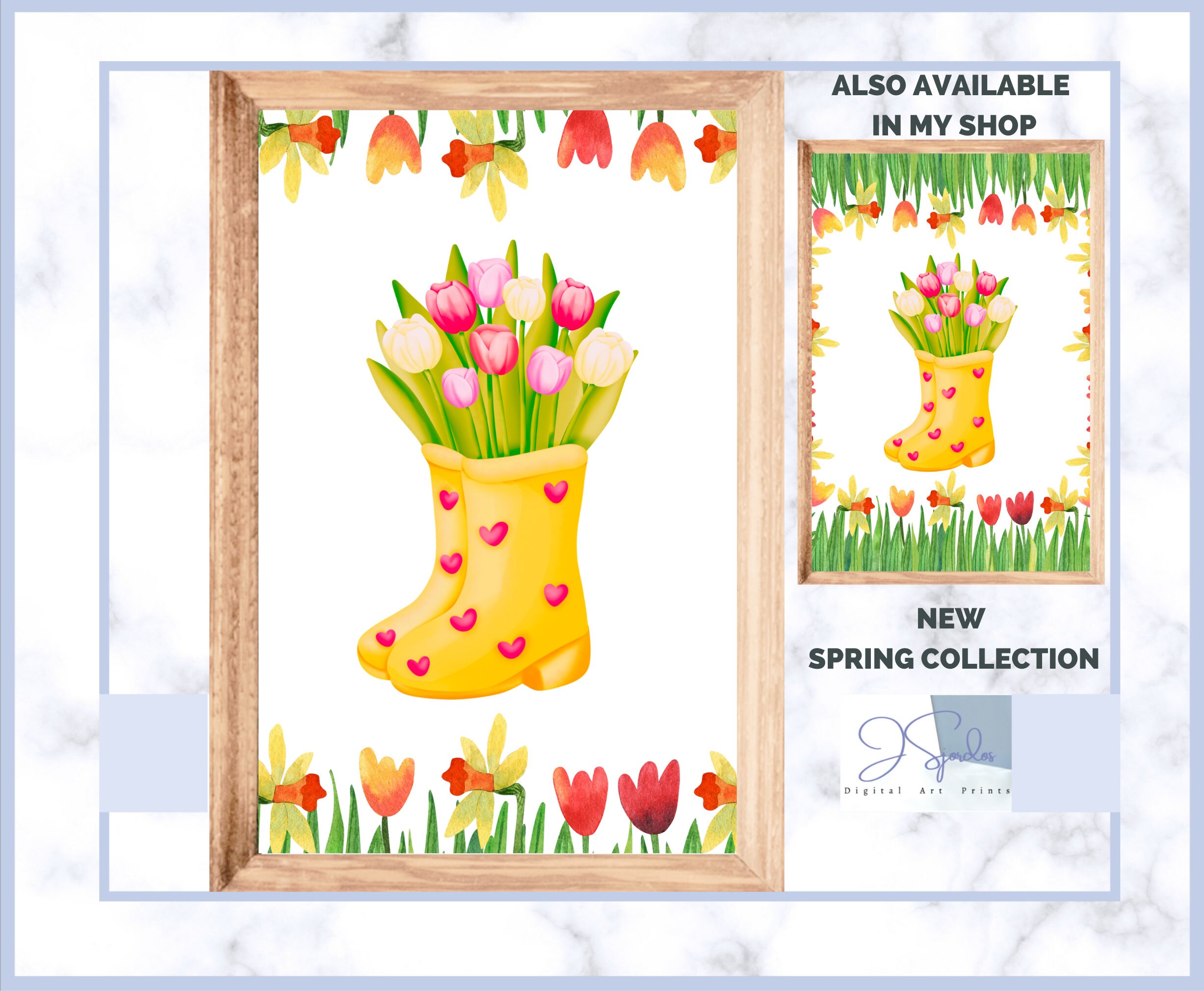 Watercolor Tulips, Spring Digital Print, Watercolor Flowers, Spring ...