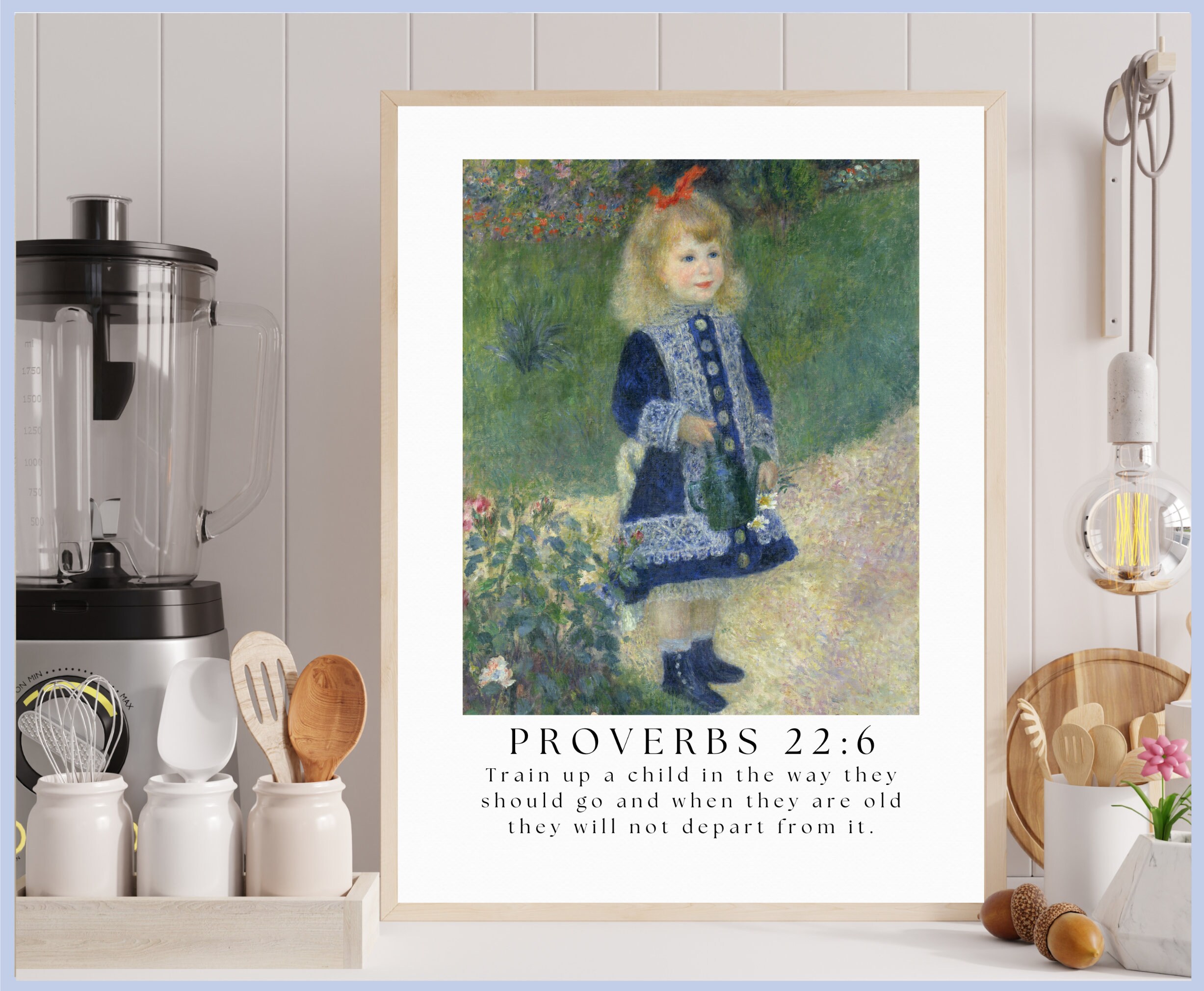 Bible Scripture Art, Proverbs 22:6, Christian Wall Poster, Religious ...
