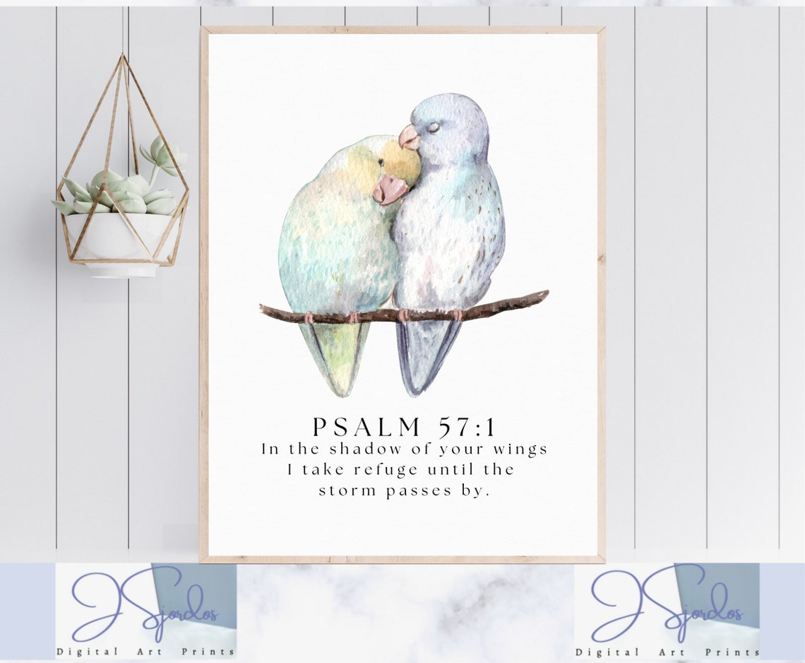 Psalm 57:1 Bible Scripture Art Christian Wall Poster - Etsy