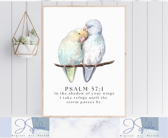 Psalm 57:1 Bible Scripture Art Christian Wall Poster - Etsy