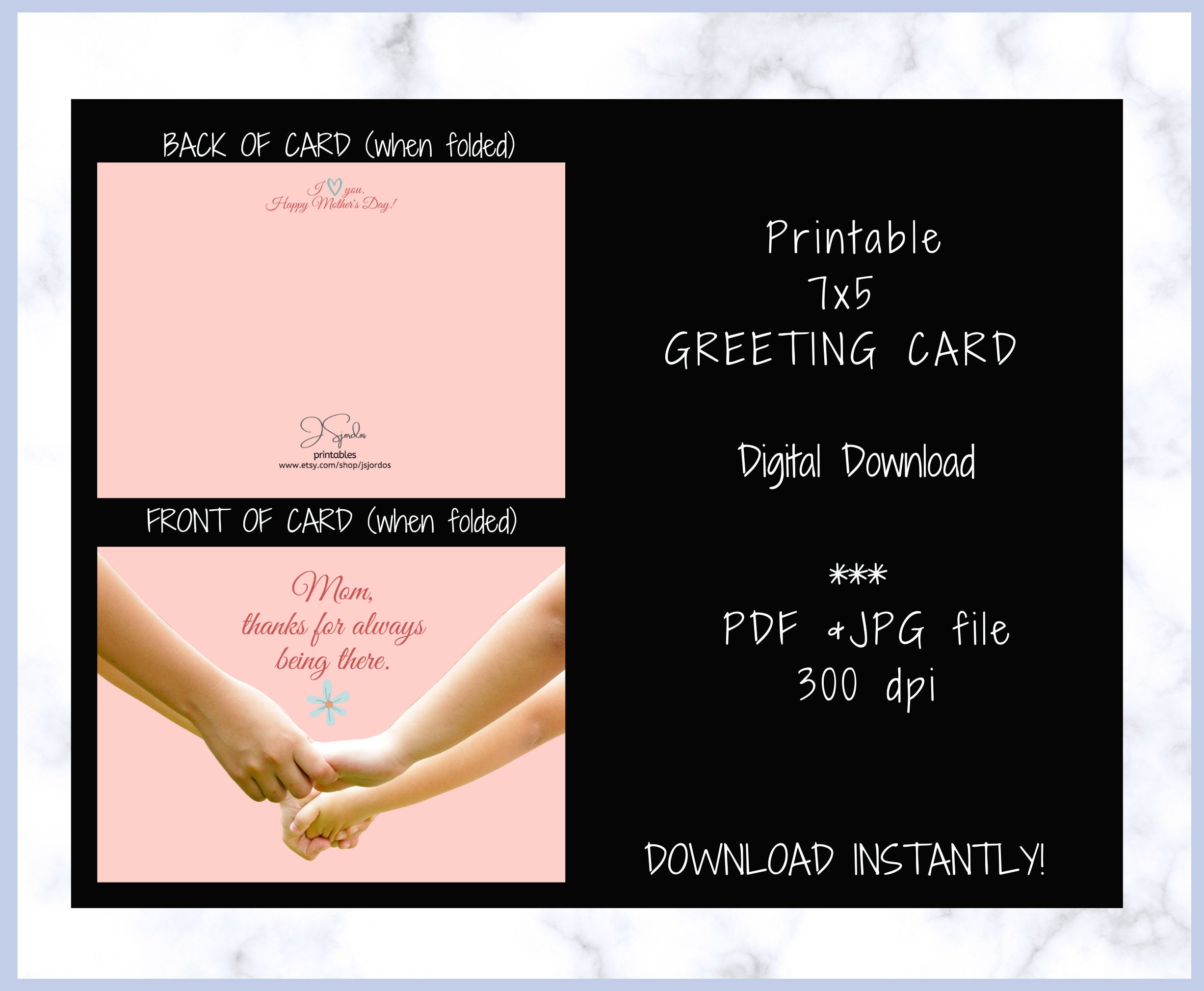 Printable Mother's Day Card, Digital Mother's Day Card, Card for Mom, I ...