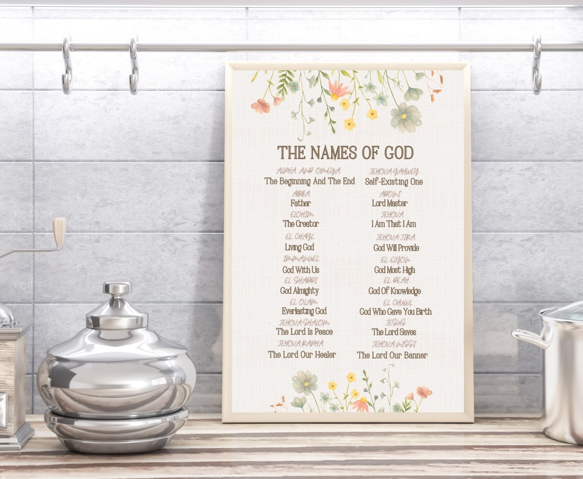 Names of God Wall Art, Pdf, Christian Printables, Christian Wall Art ...
