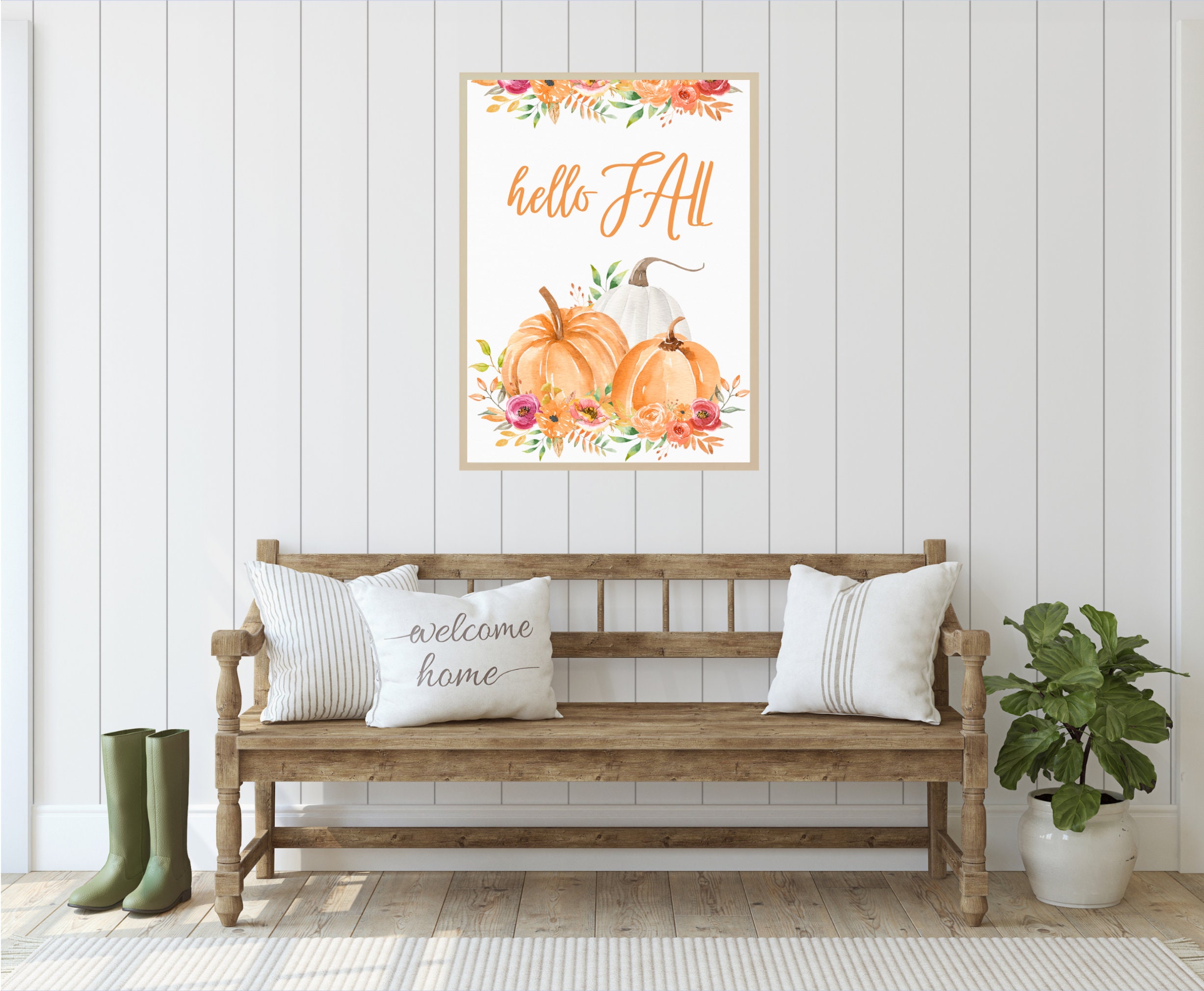 Hello Fall Sign, Hello Fall Digital Print, Fall Home Decor, Fall ...
