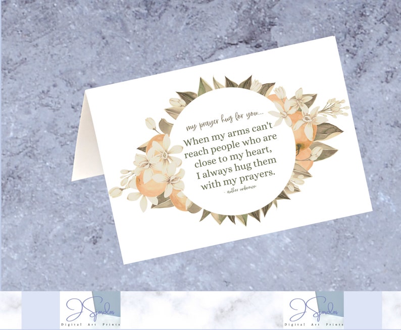 My Prayer Hug Card, Printable Cards Praying for You, Card for Friend ...