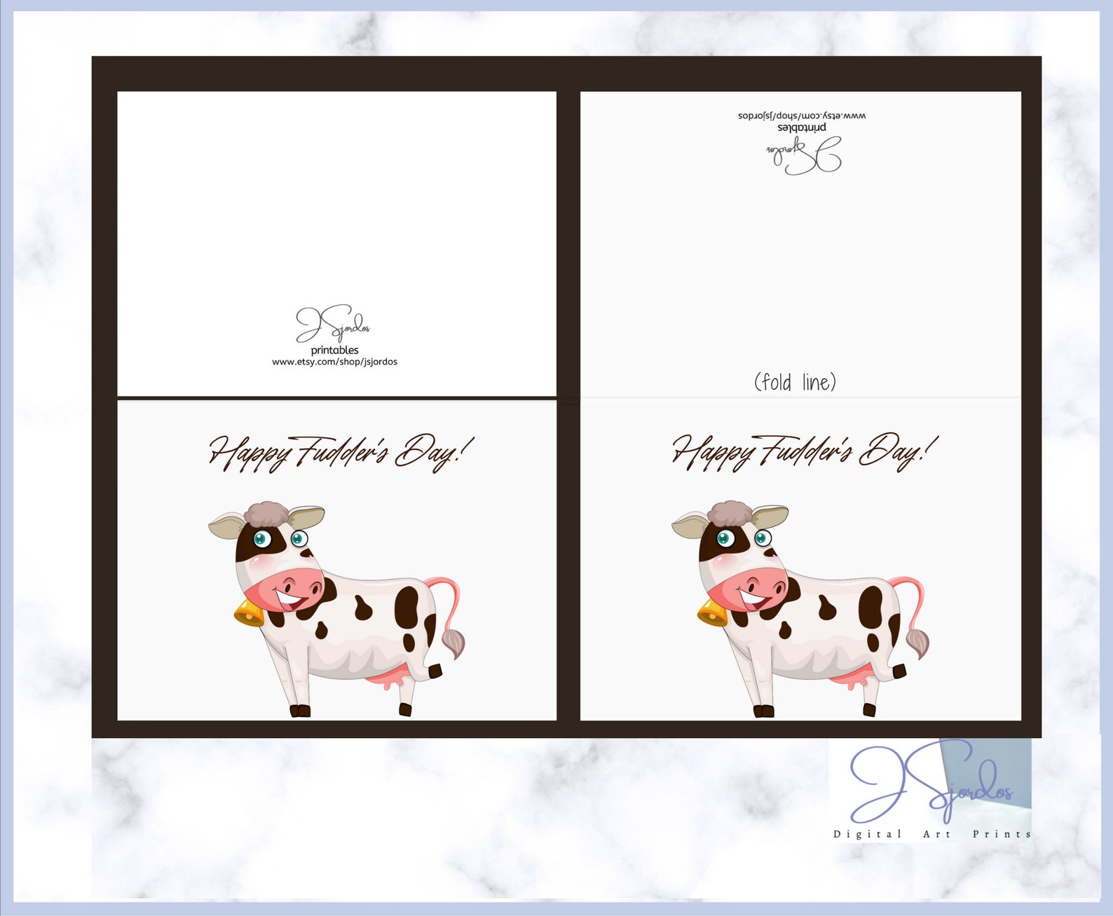Cow Card Father's Day Printable, Cow Card for Dad, Fathers Day Card ...