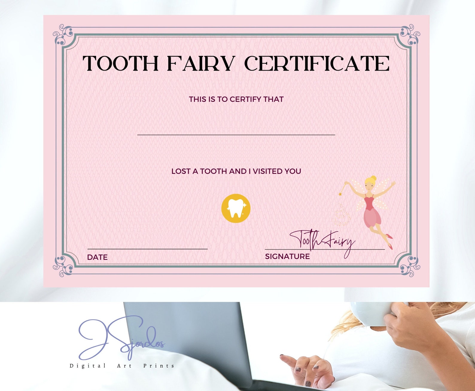 Tooth Fairy Certificate, Tooth Fairy Printable, Tooth Fairy for Girl ...