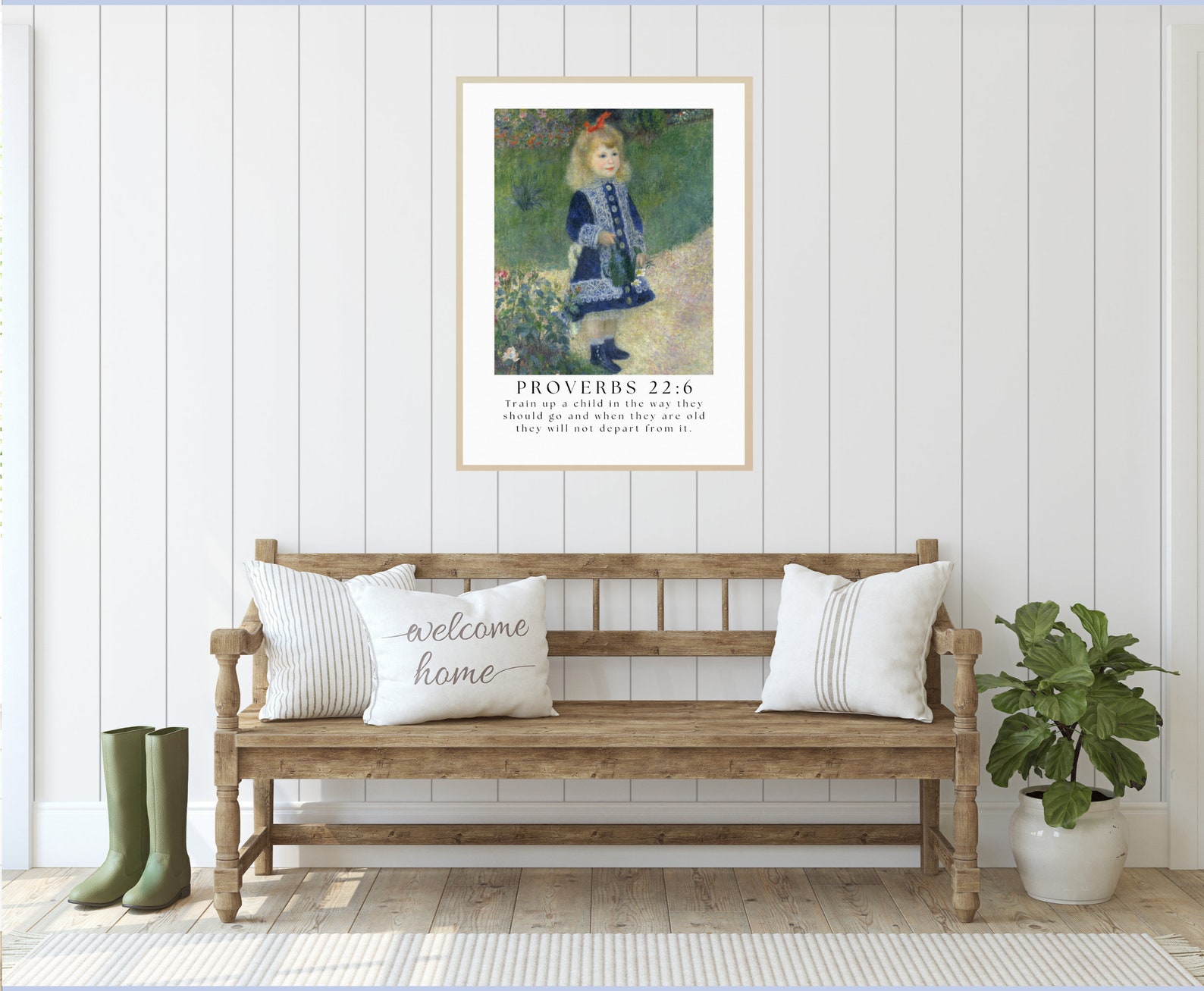 Bible Scripture Art, Proverbs 22:6, Christian Wall Poster, Religious ...