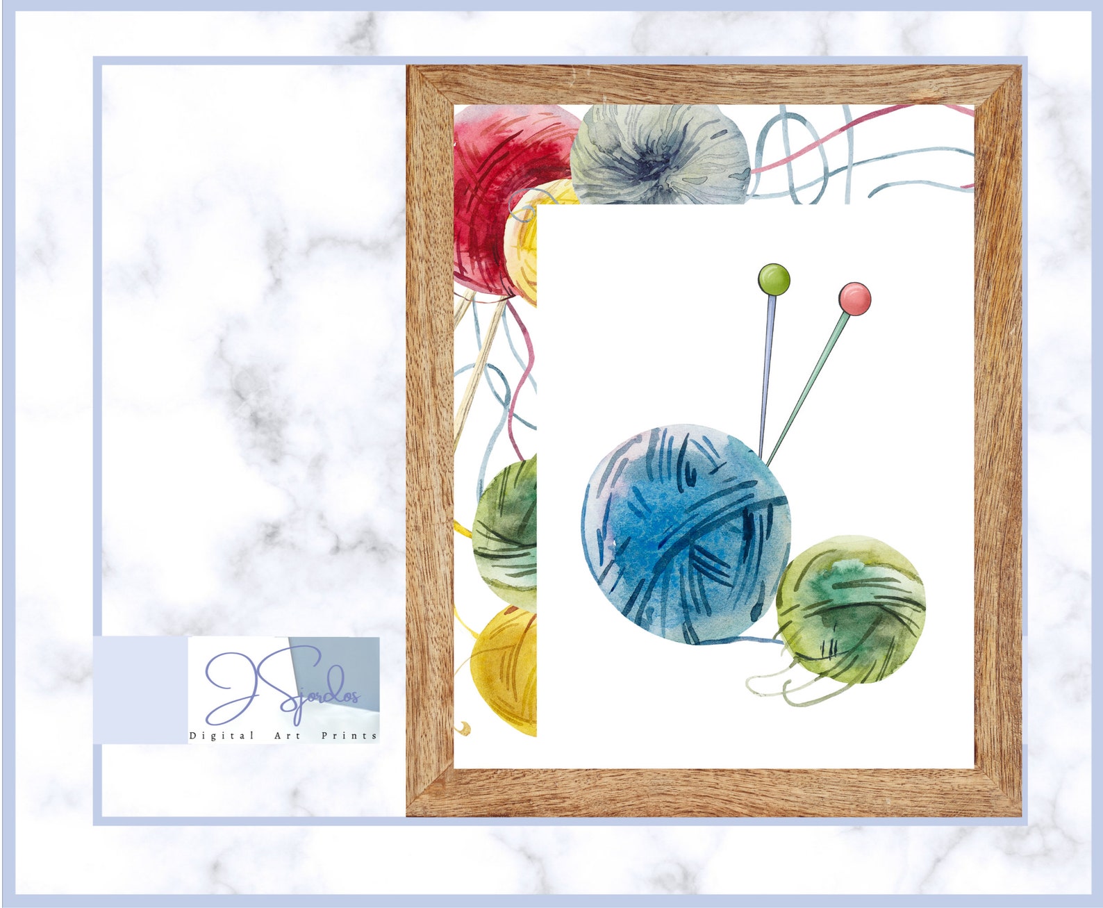 Knitting Digital Art Print, Knitting Wall Art, Home Decor, Knitting ...