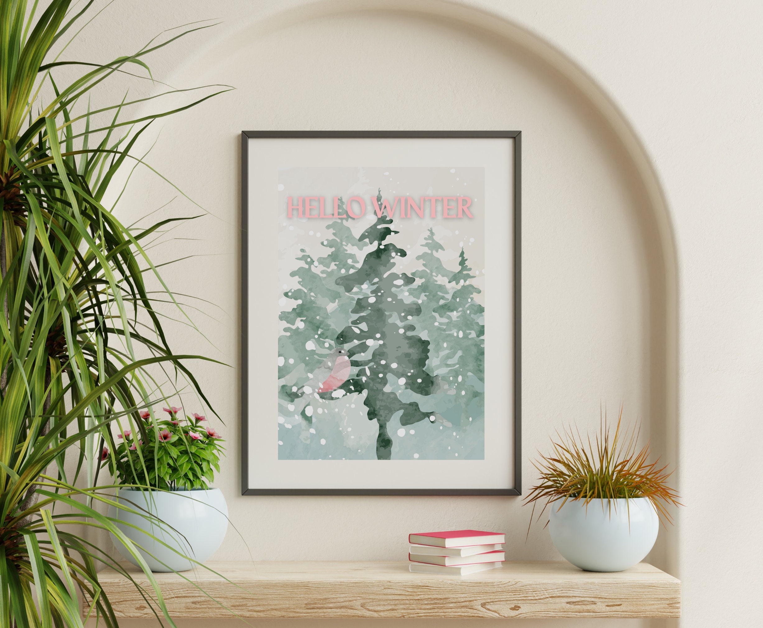Hello Winter Wall Art Digital Print Hello Winter Wall Decor - Etsy