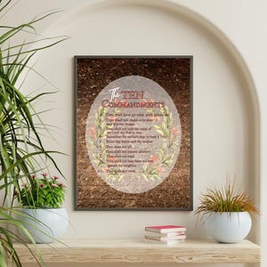 The Ten Commandments Wall Art, KJV, Christian Canvas Wall Decor ...
