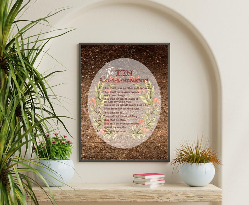 The Ten Commandments Wall Art, KJV, Christian Canvas Wall Decor ...