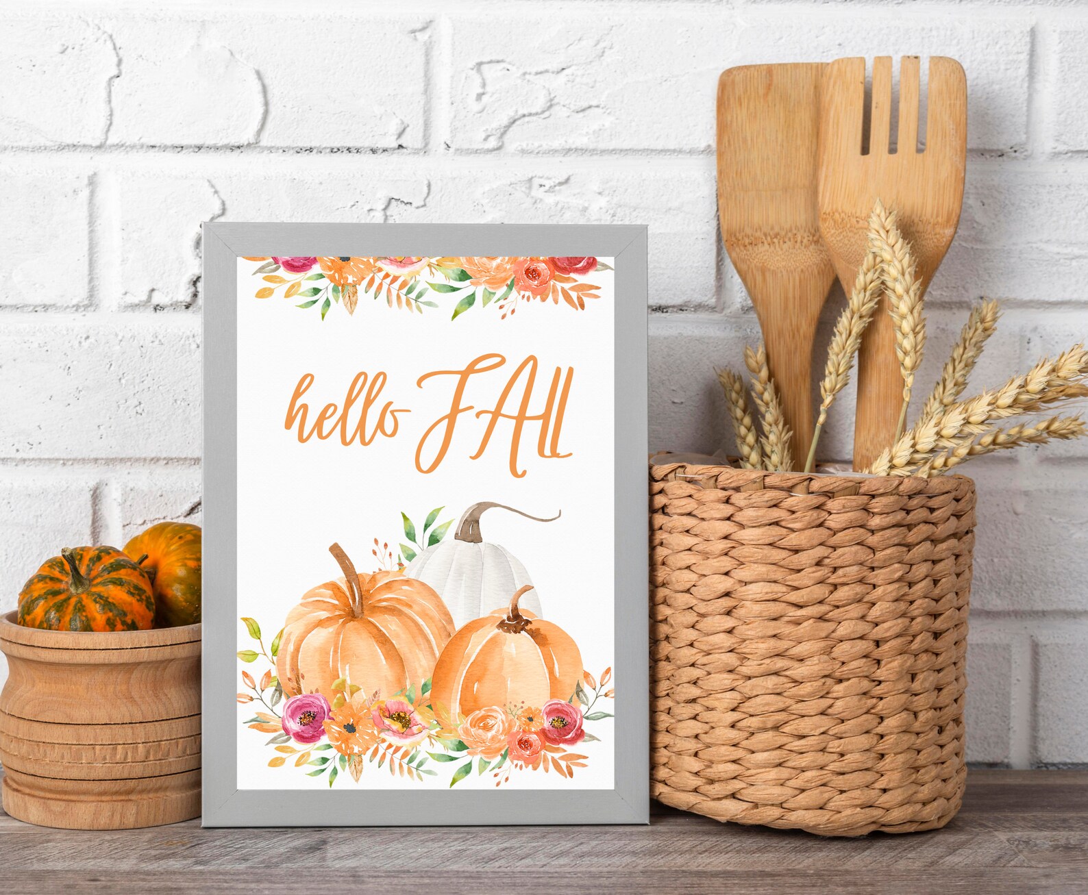 Hello Fall Sign, Hello Fall Digital Print, Fall Home Decor, Fall ...