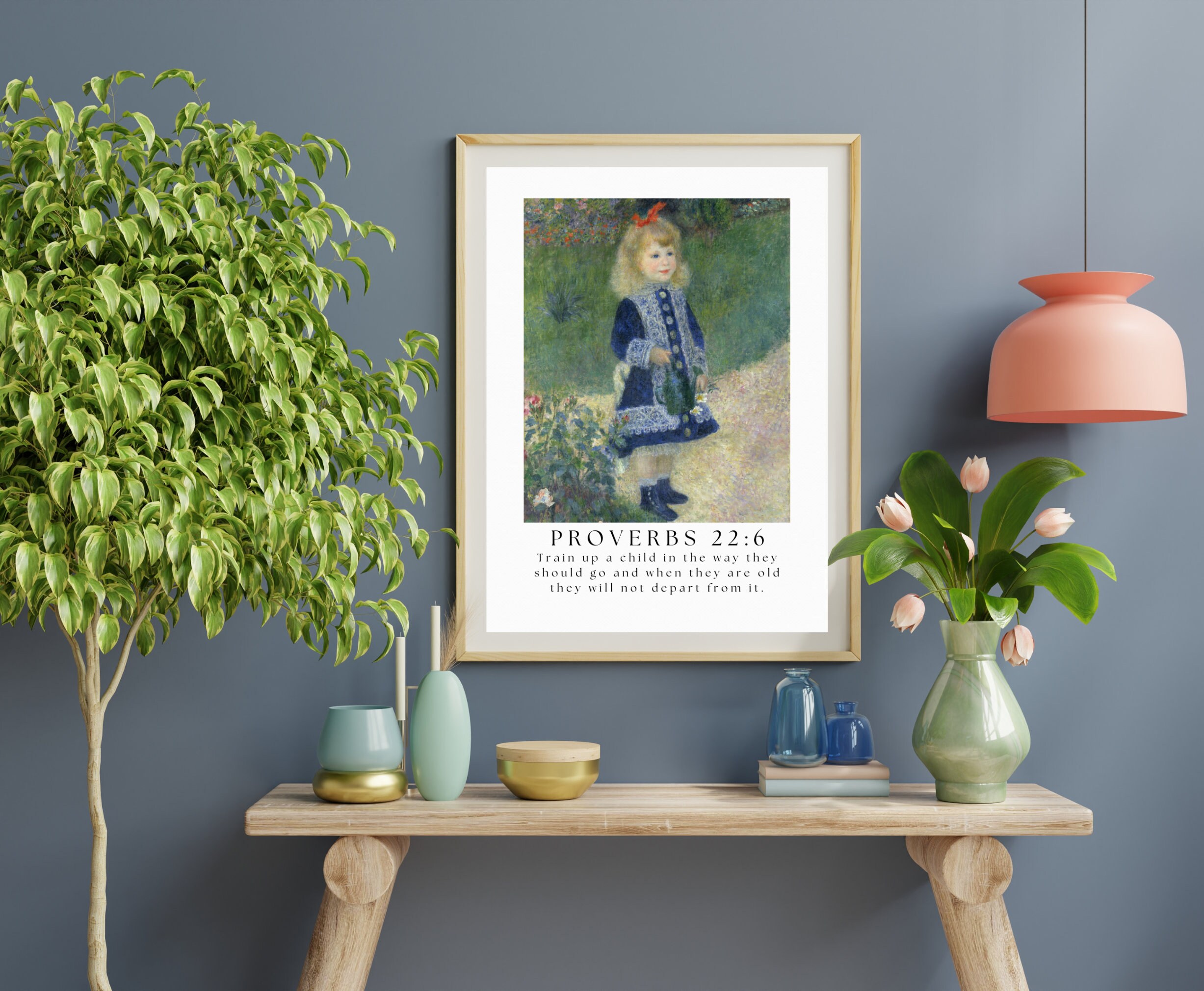 Bible Scripture Art, Proverbs 22:6, Christian Wall Poster, Religious ...