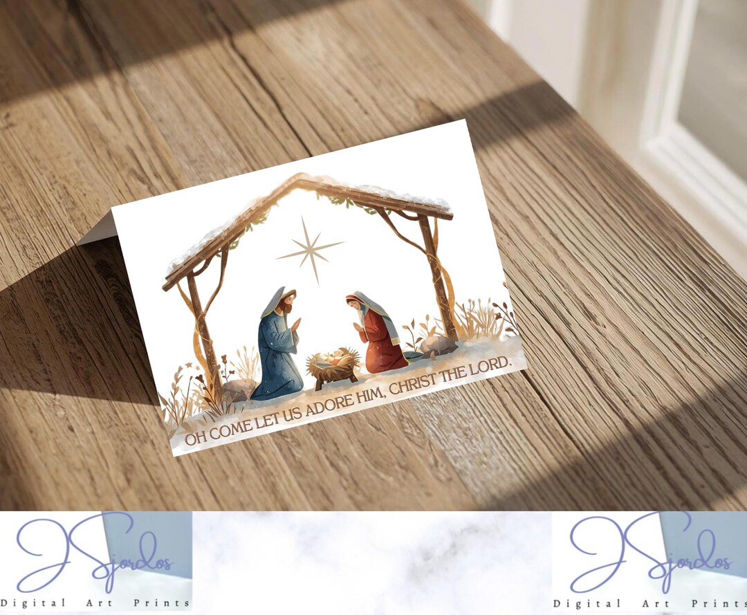 Printable Nativity Card, Special Religious Christmas Card, Christian ...