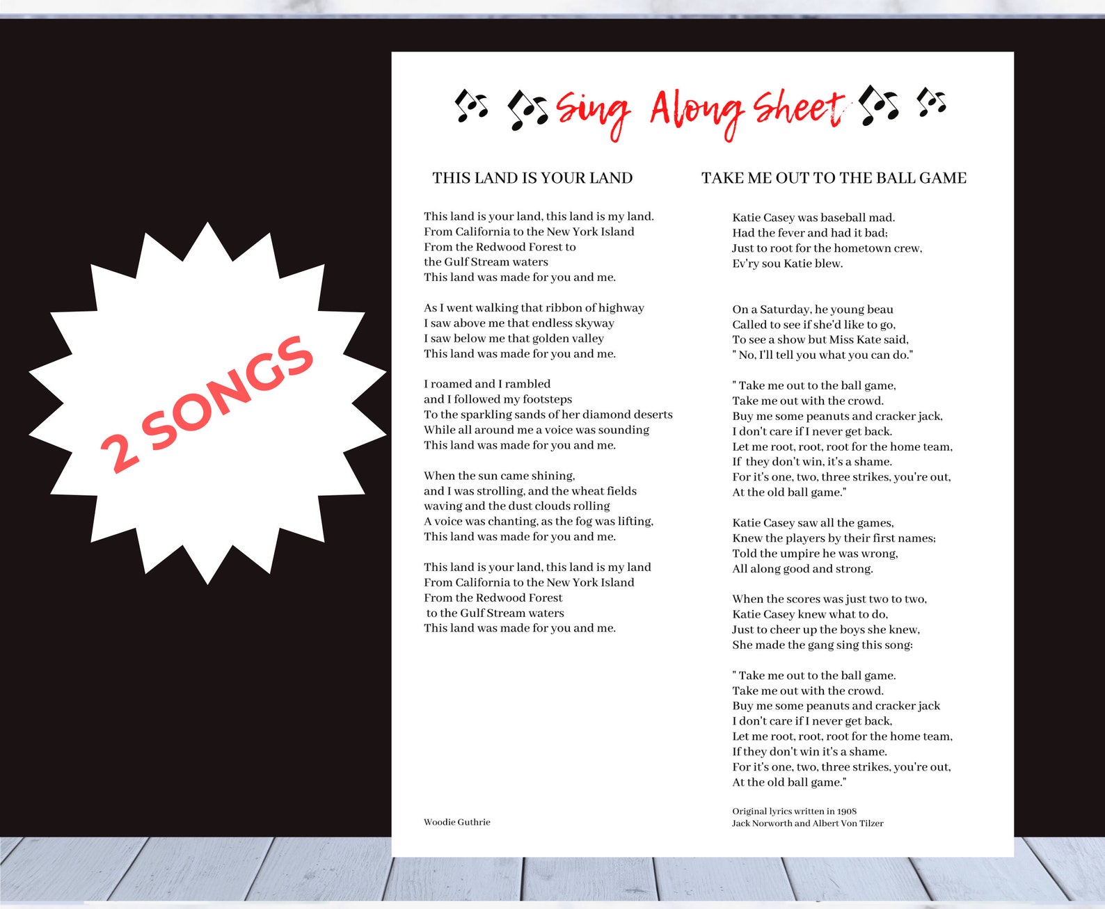 Printable Sing Along Sheet, Summer Sing- A- Long Songs, Adults, Seniors ...