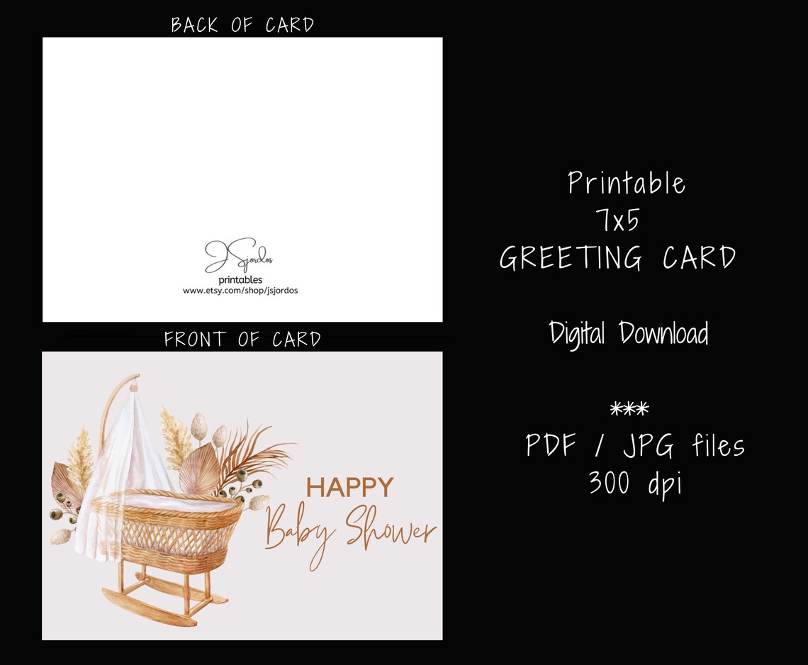 Printable Baby Shower Card, Printable Cards Baby Shower, Cards for Mom ...