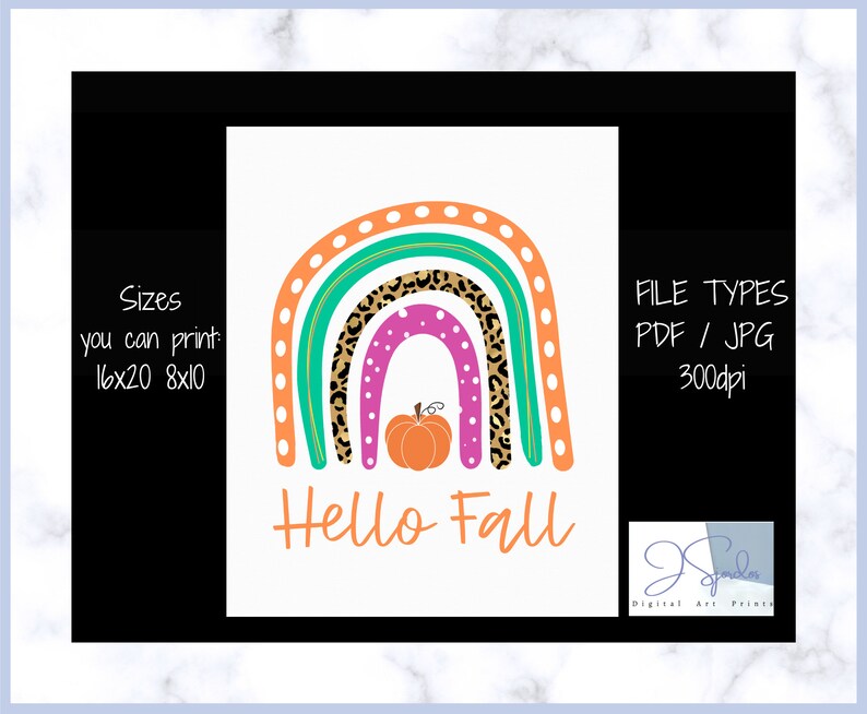 Hello Fall Boho Rainbow Hello Fall Sign Fall Home Decor - Etsy