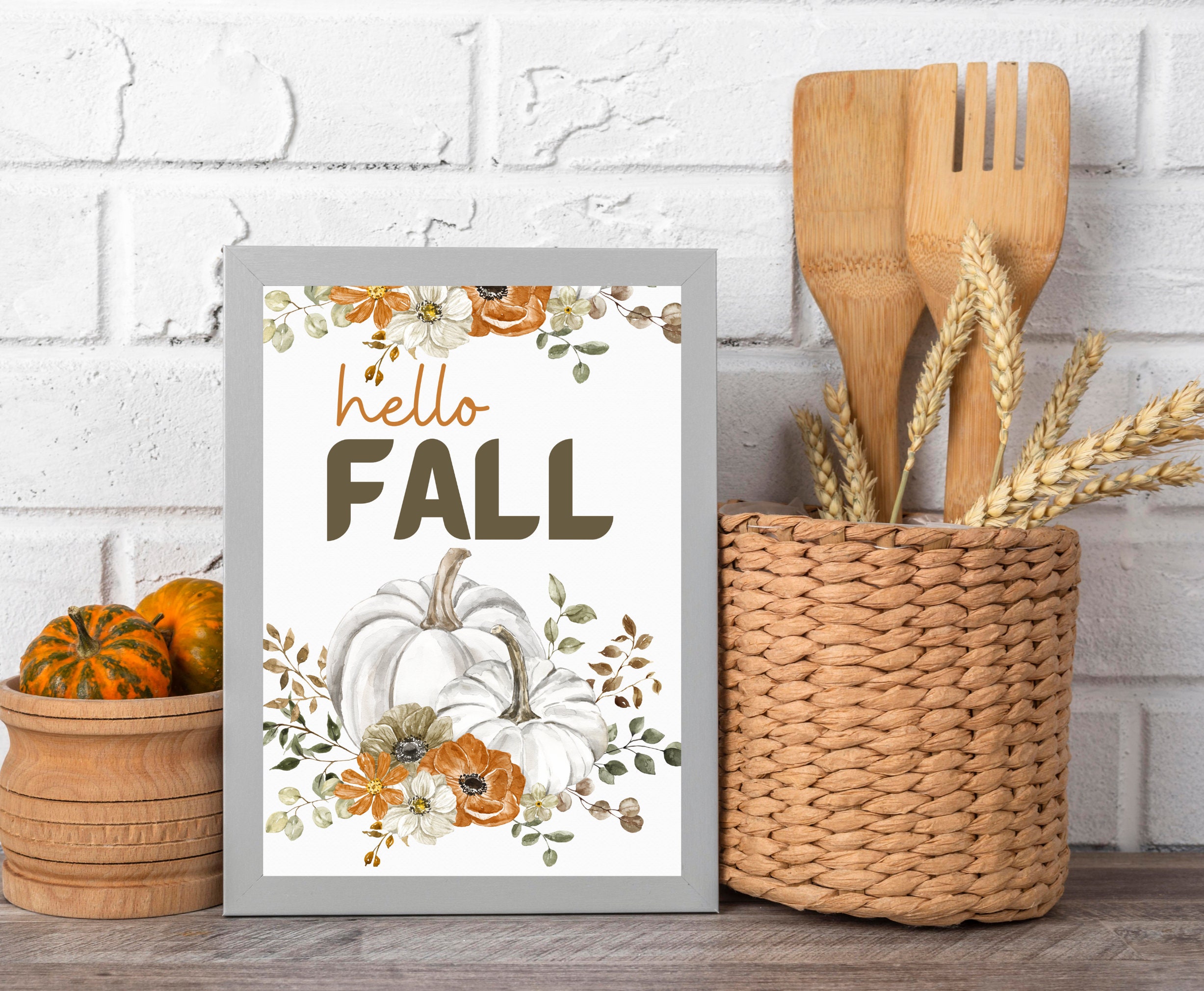 Hello Fall Art Hello Fall Digital Print Fall Home Decor - Etsy