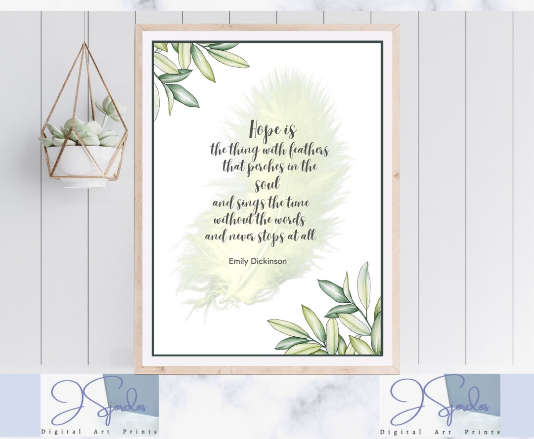 Hope is the Thing With Feathers, Inspirational Poem, Pdf, Emily ...