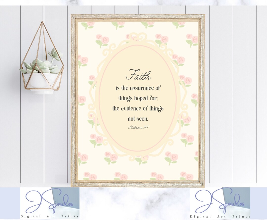 Hebrews 11:1 Faith Christian Wall Art, Scripture Verse for Walls ...