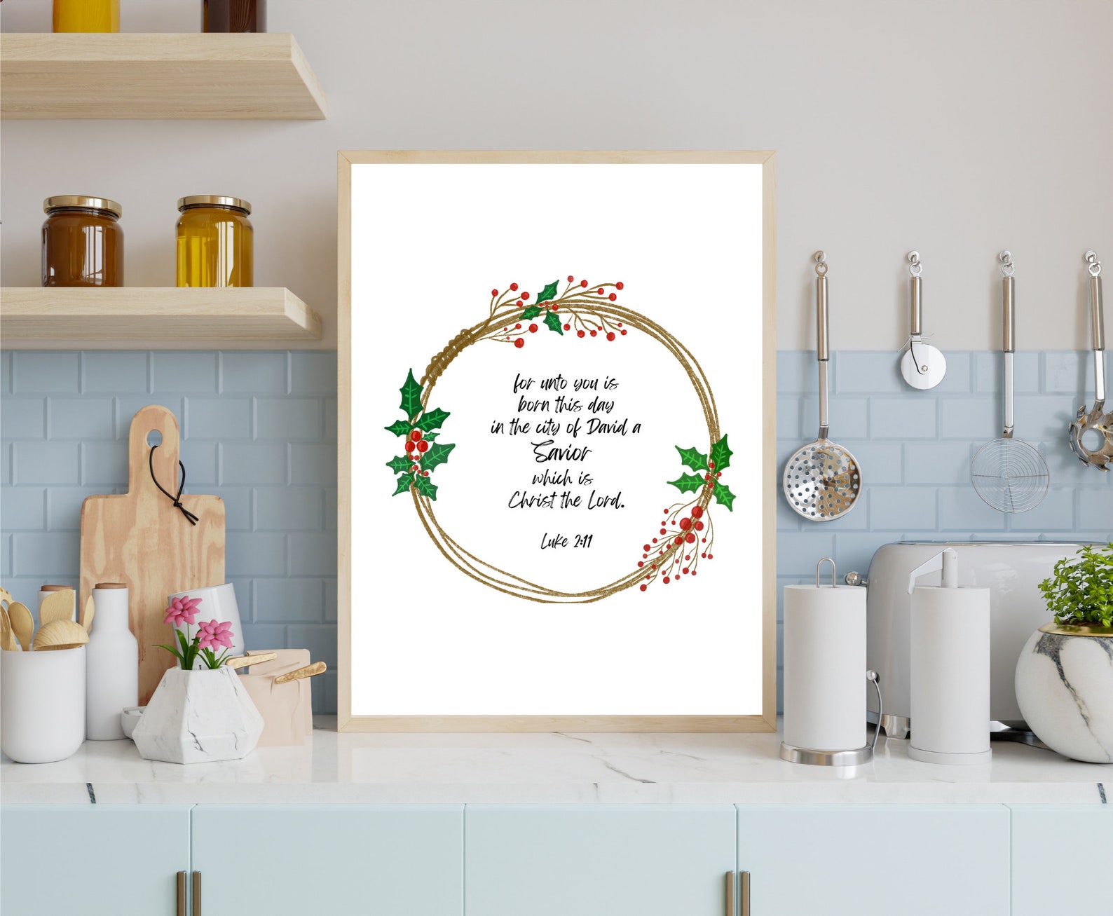 Christmas Printable Wall Art, Religious Digital Art Print, Christmas ...