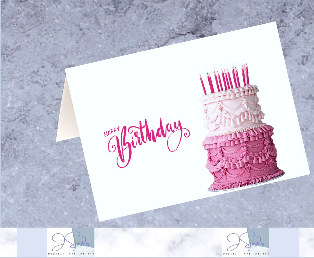 Happy Birthday Card Pdf, Printable Cards Happy Birthday, Digital Card ...