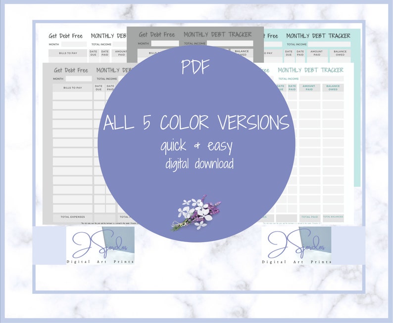 Printable Monthly Bill Tracker, Digital Budget Planner, Expense Log ...