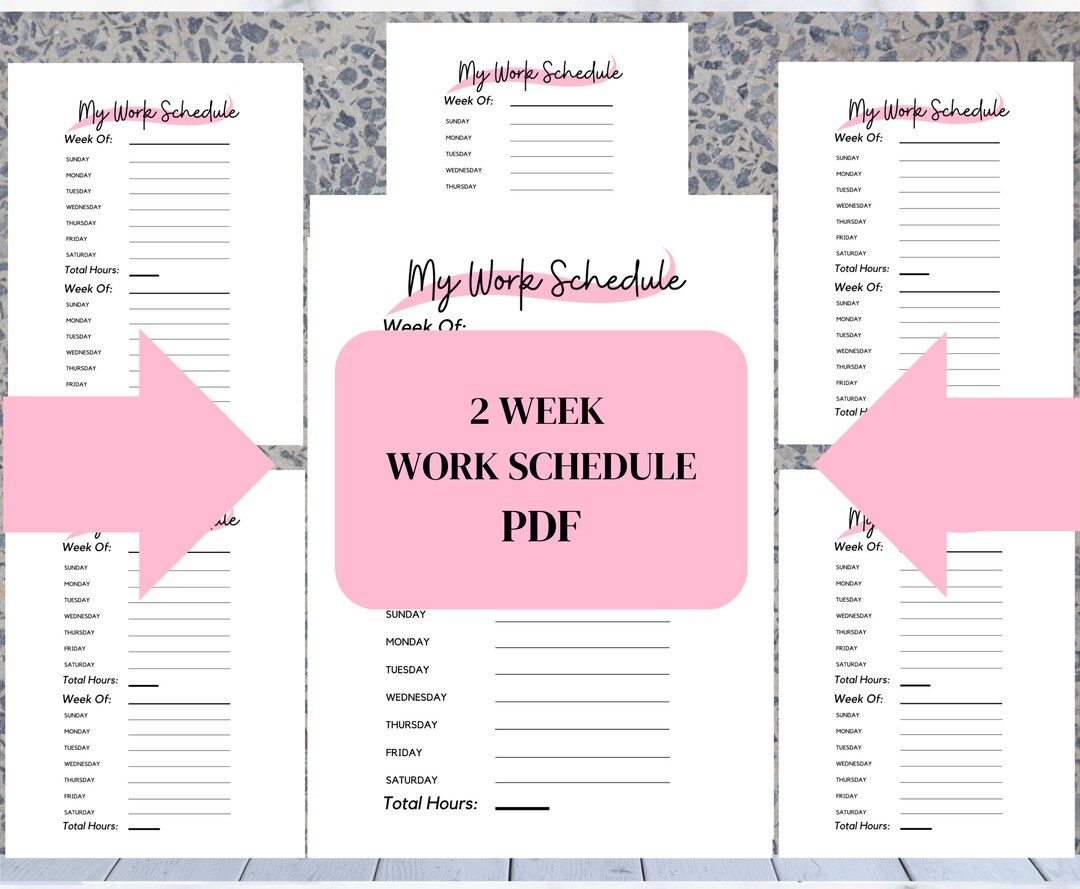 Printable Daily and Weekly Work Schedule, Work Time Tracker, Printable ...