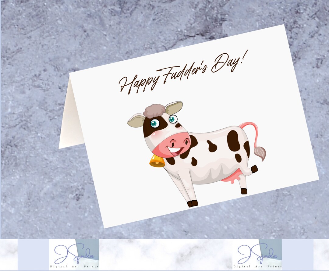 Cow Card Father's Day Printable, Cow Card for Dad, Fathers Day Card ...