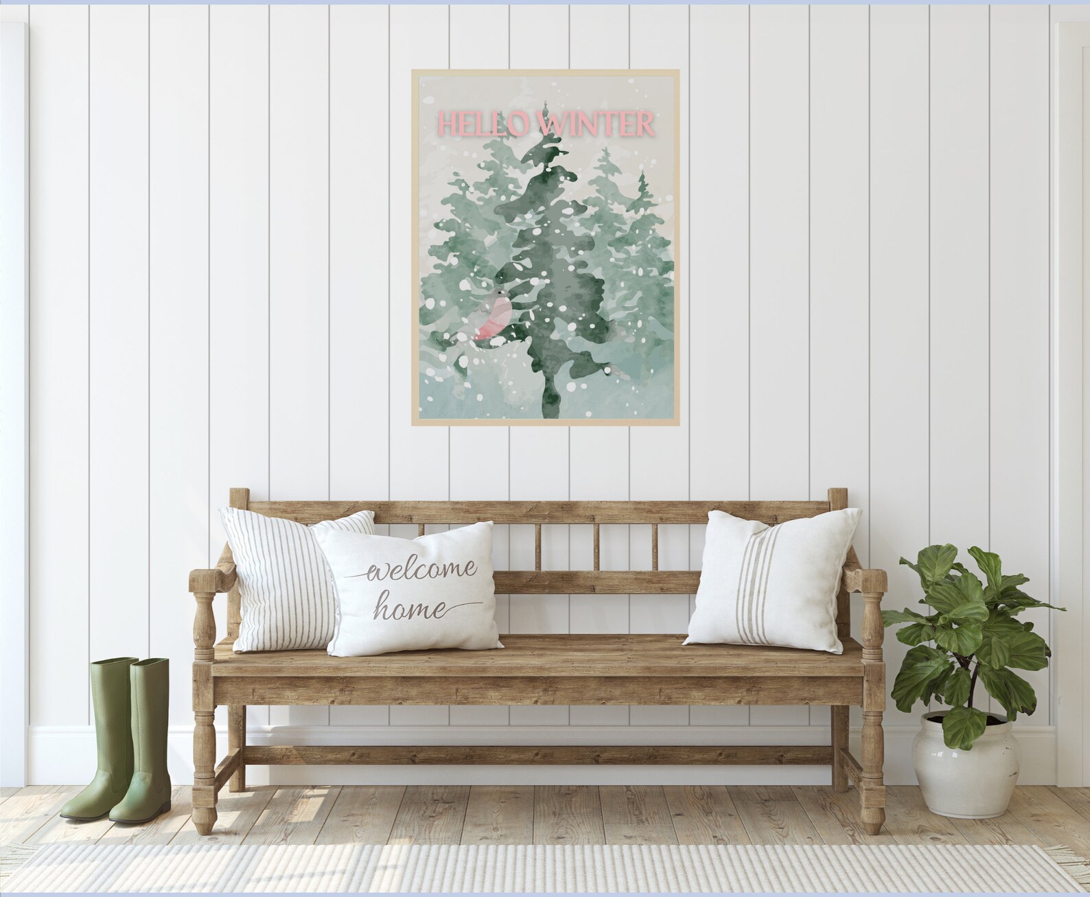 Hello Winter Wall Art Digital Print Hello Winter Wall Decor - Etsy