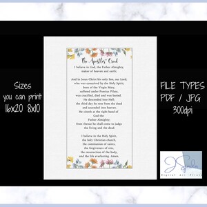 The Apostles' Creed Pdf, Christian Statement of Faith, Christian Wall ...