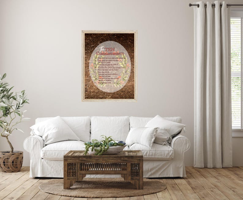 The Ten Commandments Wall Art, KJV, Christian Canvas Wall Decor ...