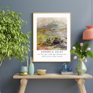 Joshua 24:15 Bible Verse Wall Art Christian Wall Poster - Etsy