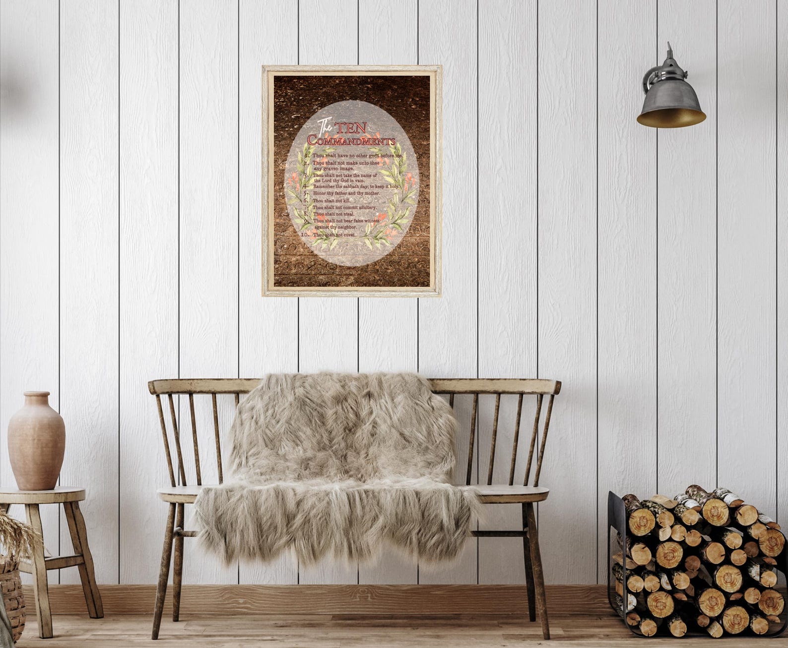 The Ten Commandments Wall Art, KJV, Christian Canvas Wall Decor ...