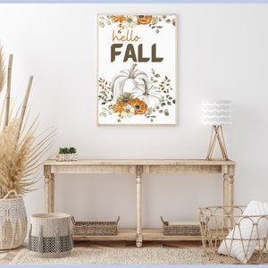Hello Fall Art, Hello Fall Digital Print, Fall Home Decor, Fall Digital ...