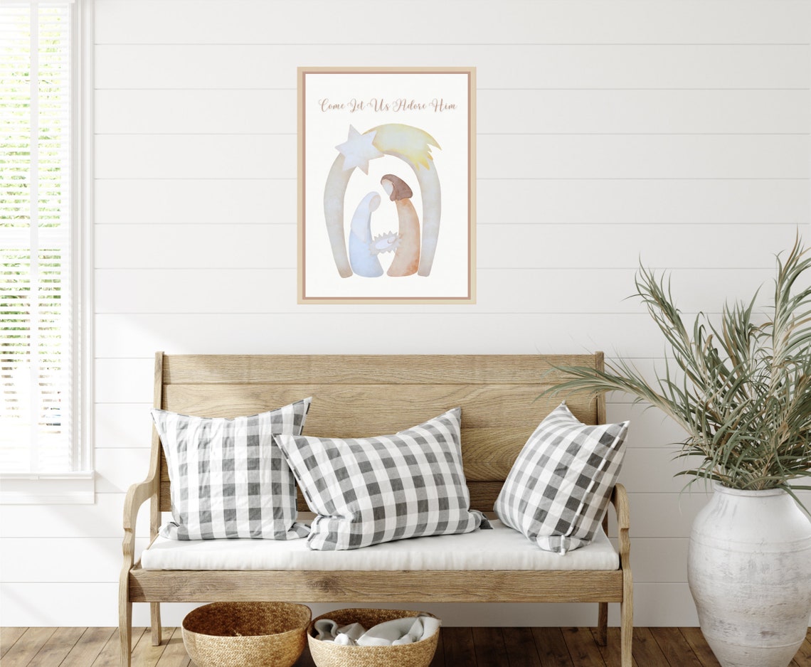 Christian Wall Decor for Christmas, Nativity Scene, Wall Art Religious ...