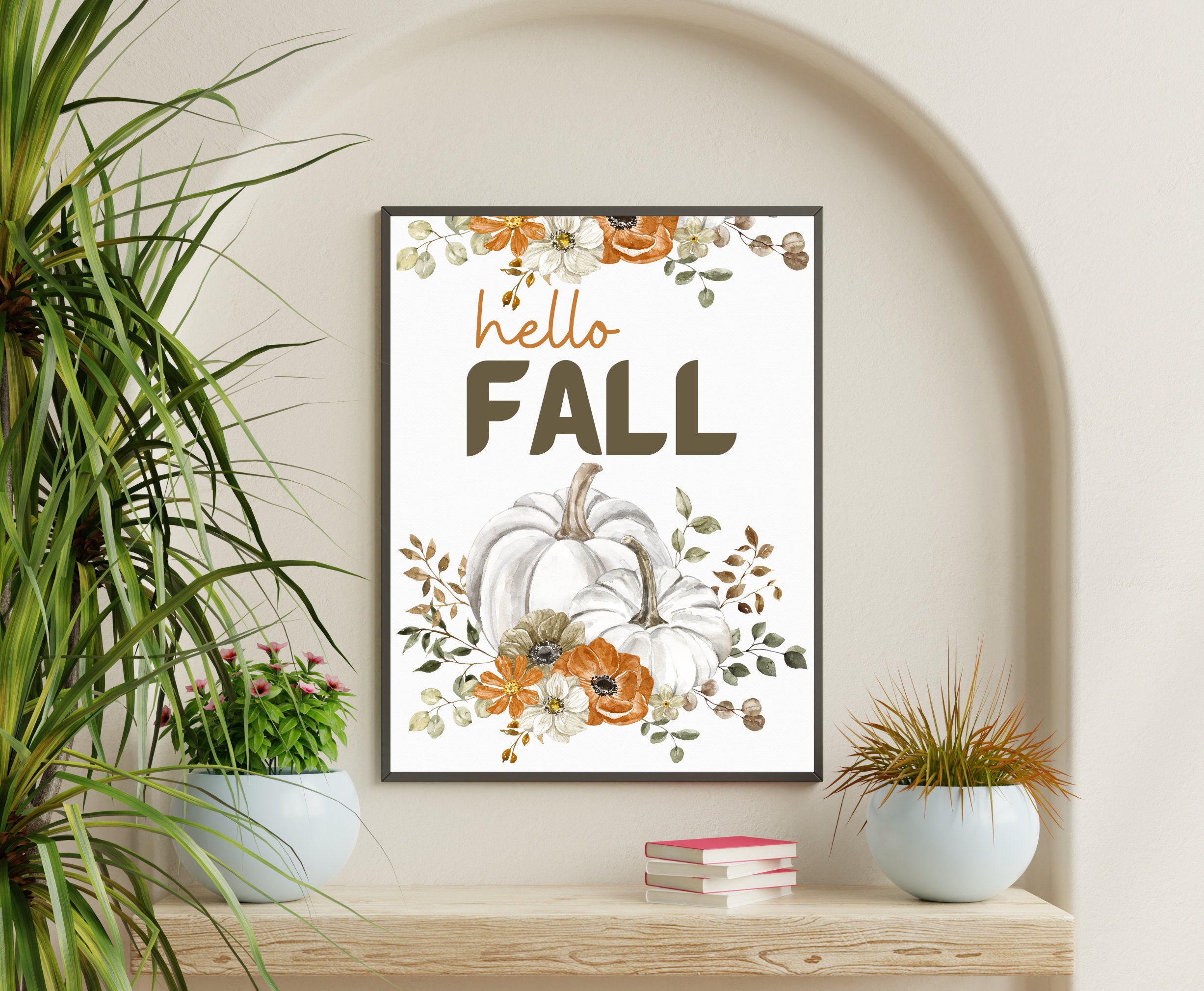Hello Fall Art Hello Fall Digital Print Fall Home Decor - Etsy
