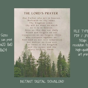The Lord's Prayer Poster, Pdf, Christian Prayer, Faith Prayer ...