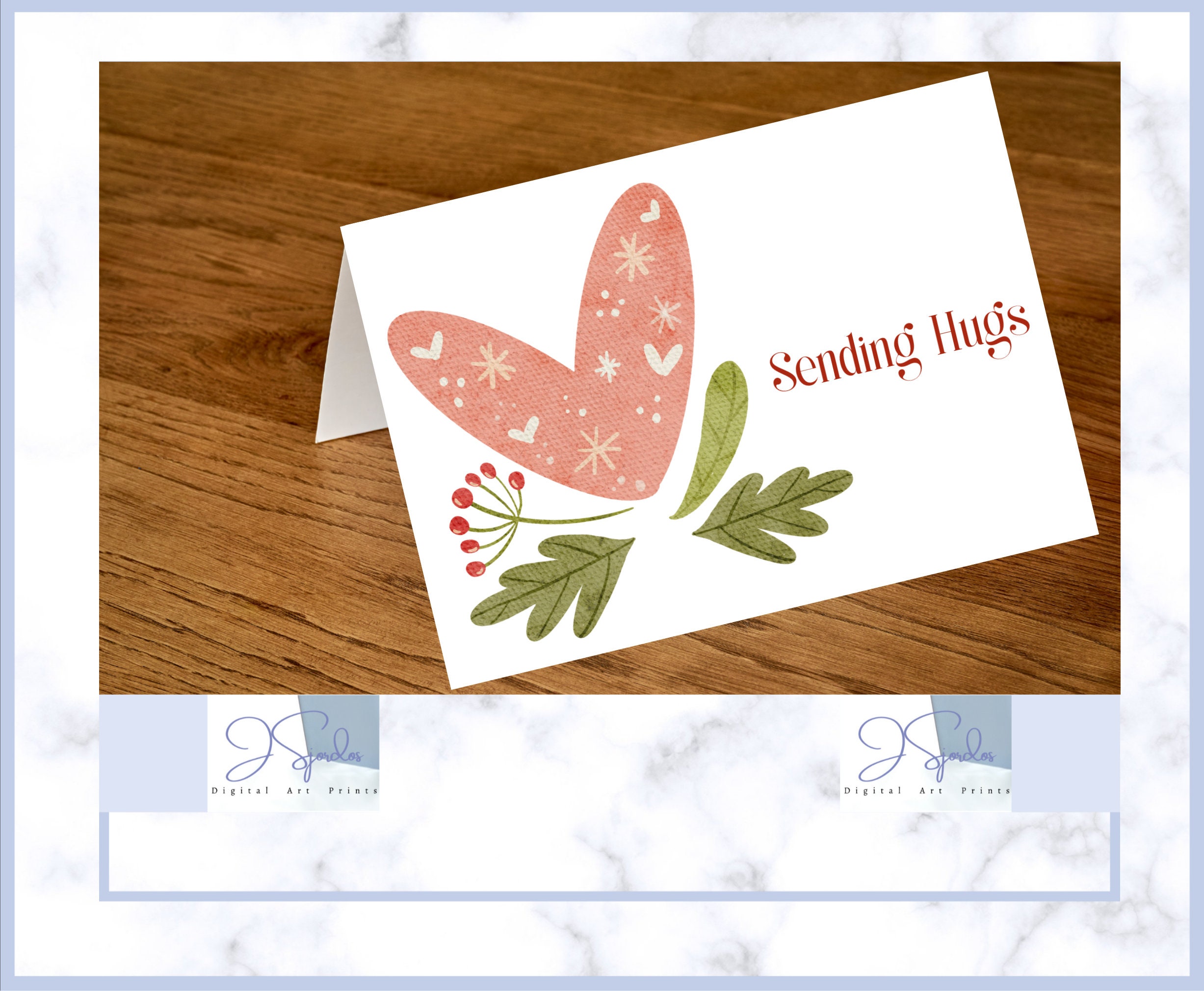 Printable Greeting Card, Sending Hugs Card Download, Cards Sending Hugs ...