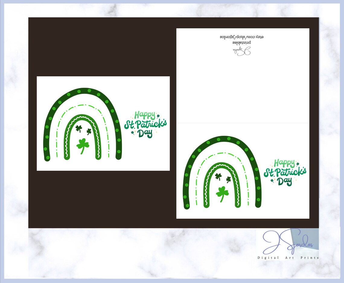 Boho Rainbow Printable Cards St. Patrick's Day, Happy St. Patrick's Day ...