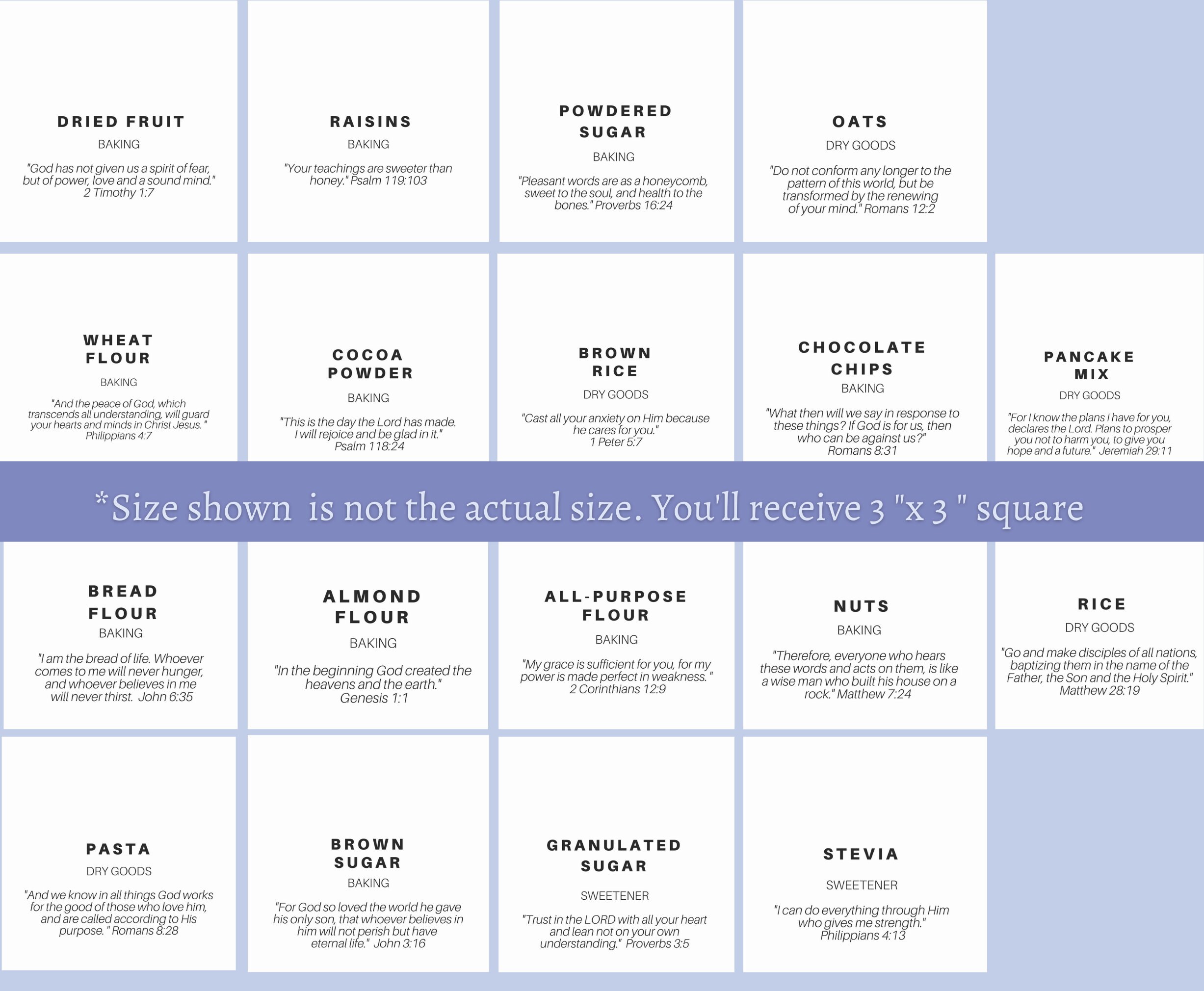 Printable Pantry Labels, Bible Verses, Kitchen Pantry Labels, Storage ...