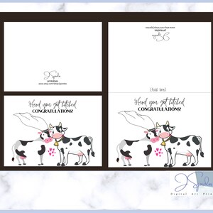 Cow Wedding Card, Printable Cow Cards, Cow Card for Wedding, Cartoon ...
